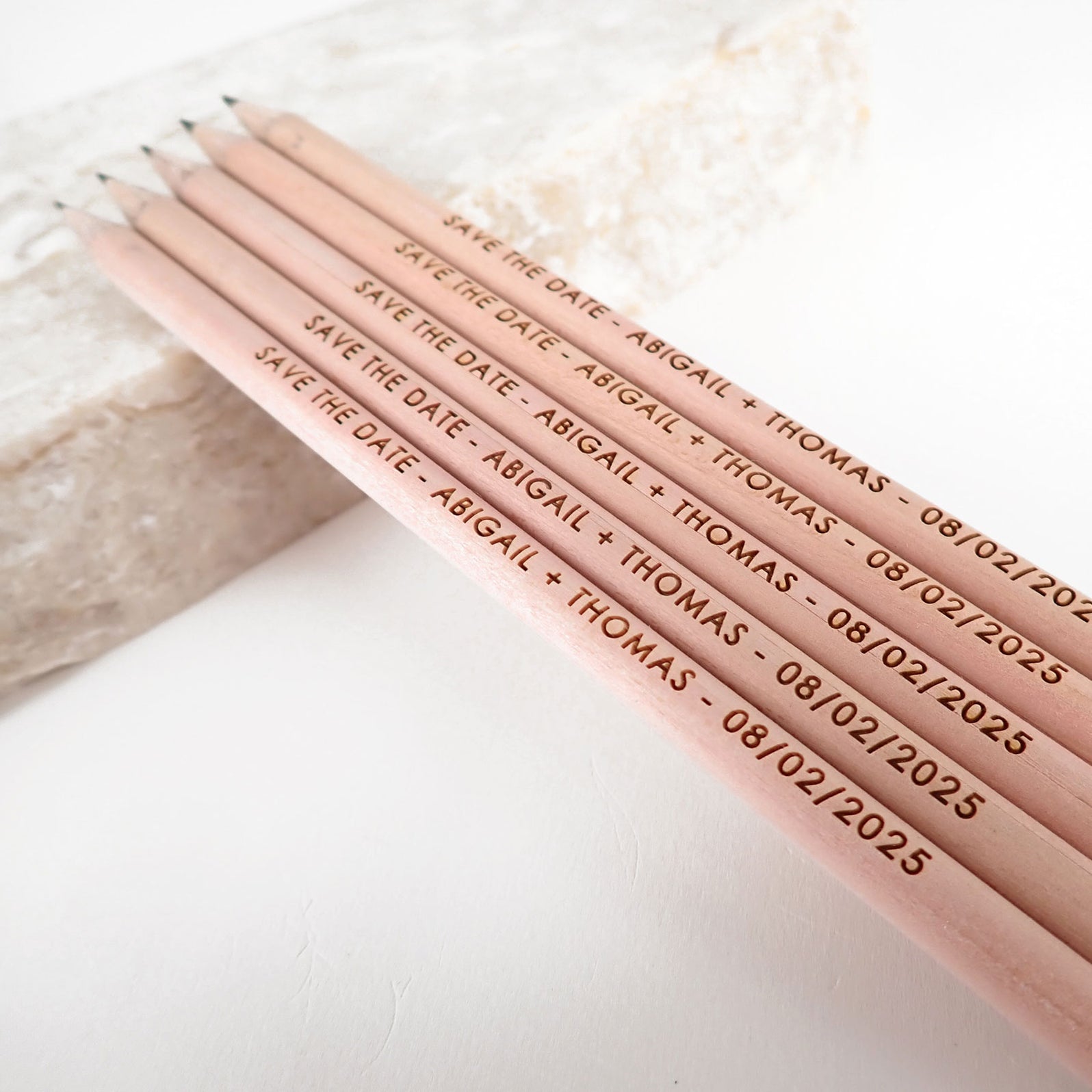 Engraved Wooden Save the Date Pencil | Personalised Favours ...