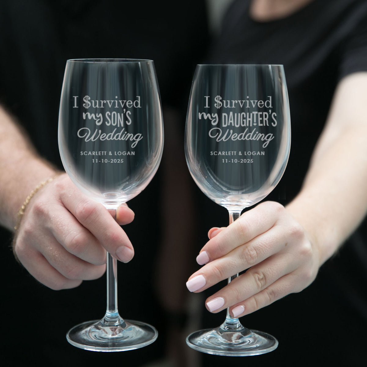 I Survived My Daughter / Son's Wedding Wine Glass – Wedding Parent Gift ...