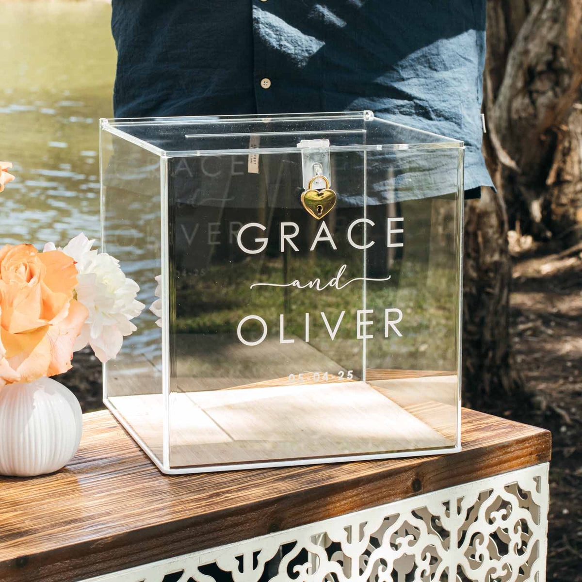 Acrylic & Wooden Wedding Wishing Well Box | Personalised Favours