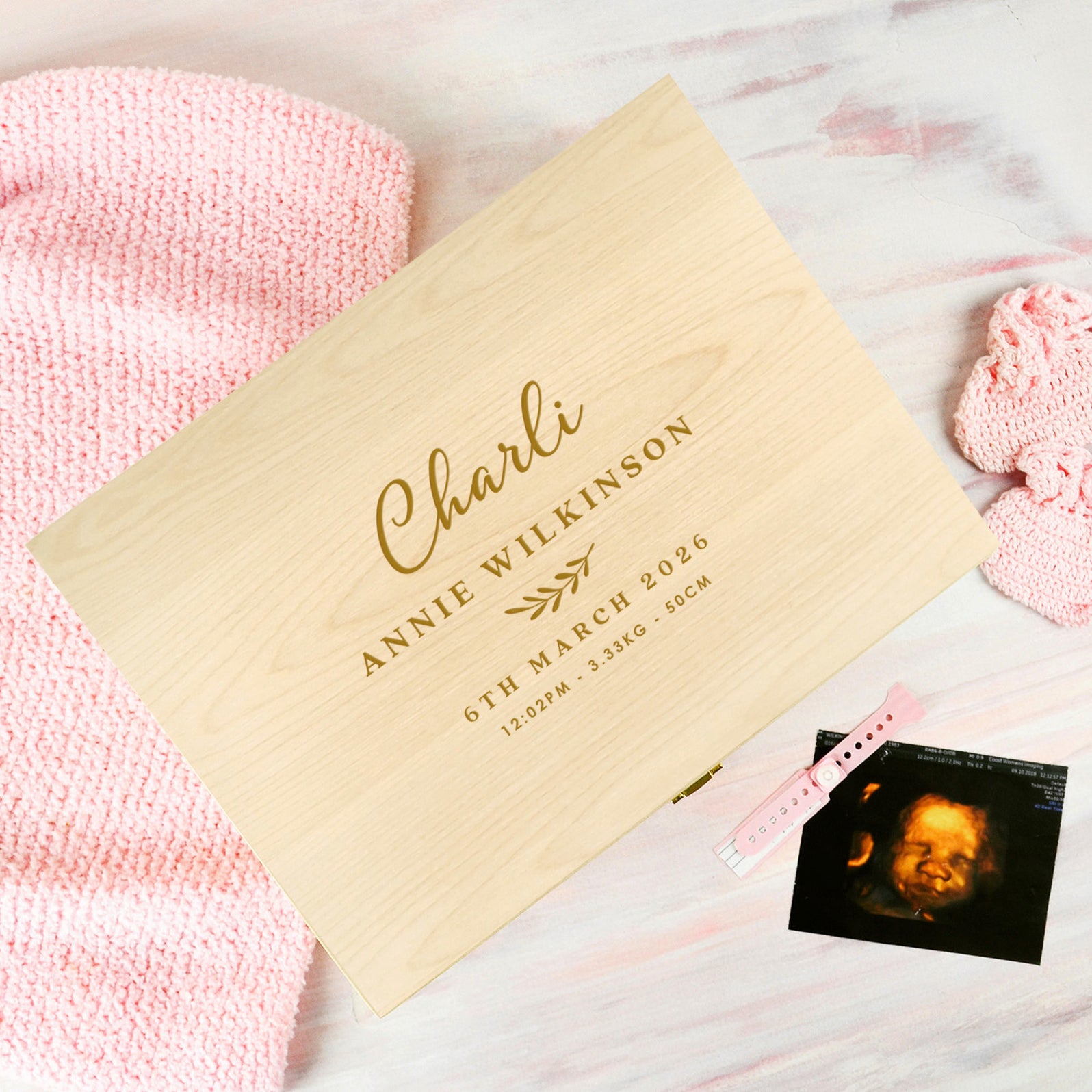 Engraved Wooden Baby Birth Christening Memory Box | Personalised Favours