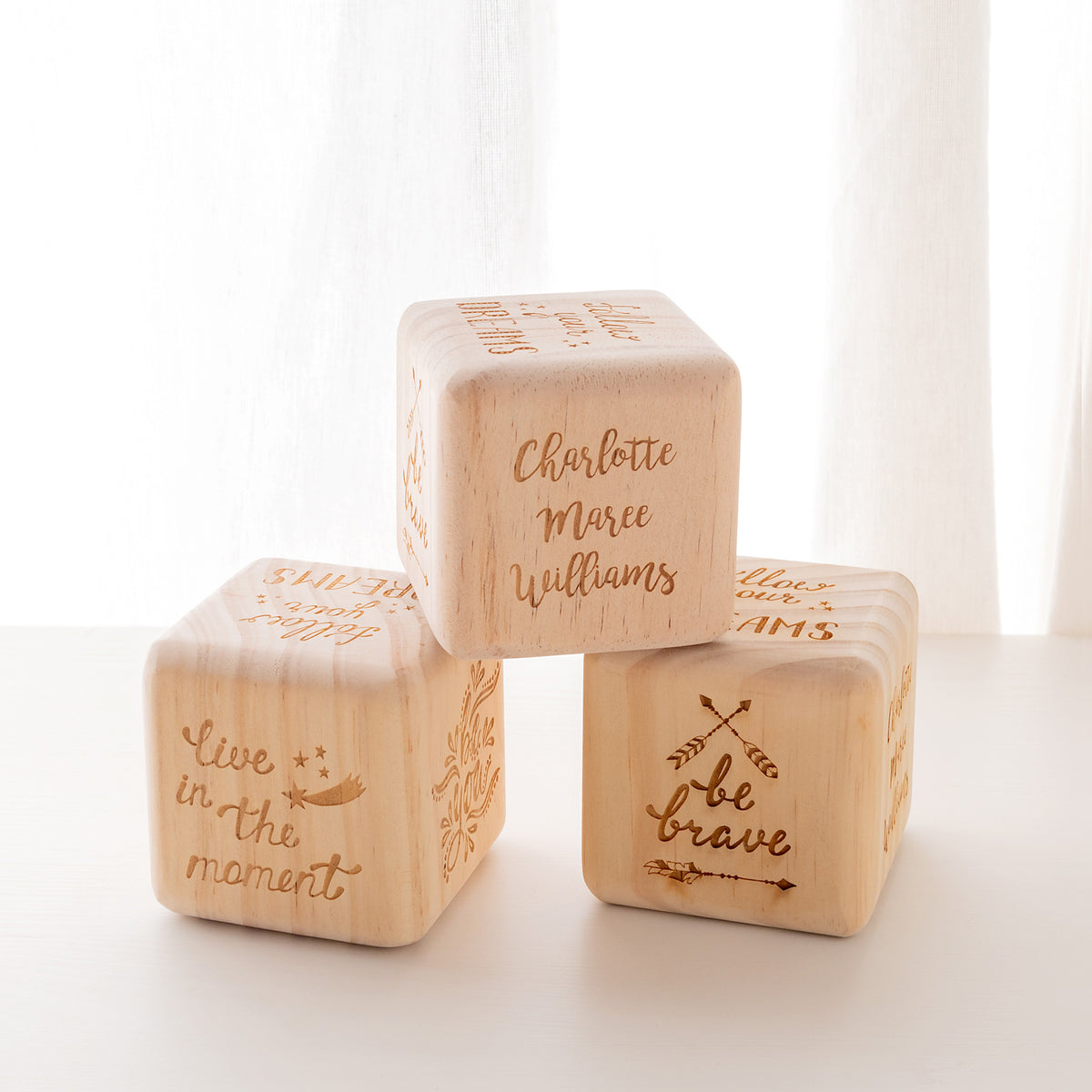 Engraved Wooden Baby Block Keepsake | Newborn Gift Ideas – Personalised ...