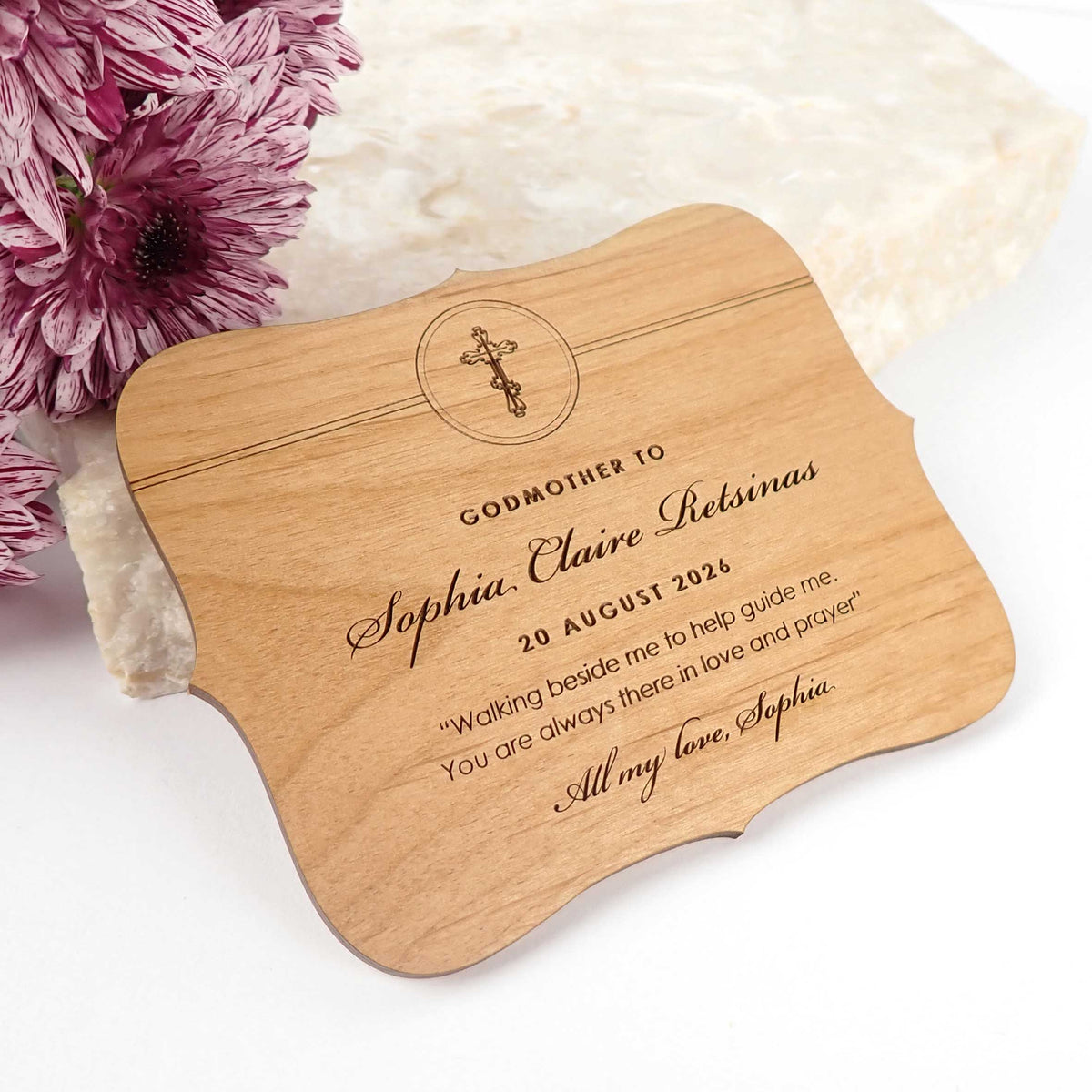 Engraved Godparent Wooden Magnetic Plaque | Personalised Favours ...