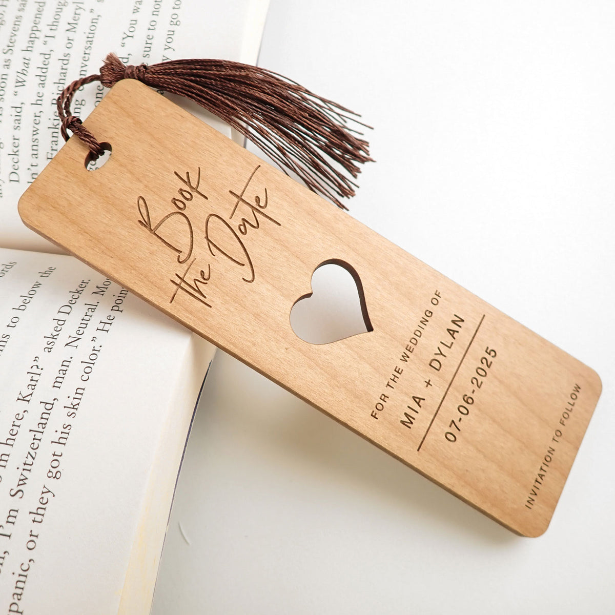 Wooden Save The Date Bookmark | Personalised Favours – Personalised Favours
