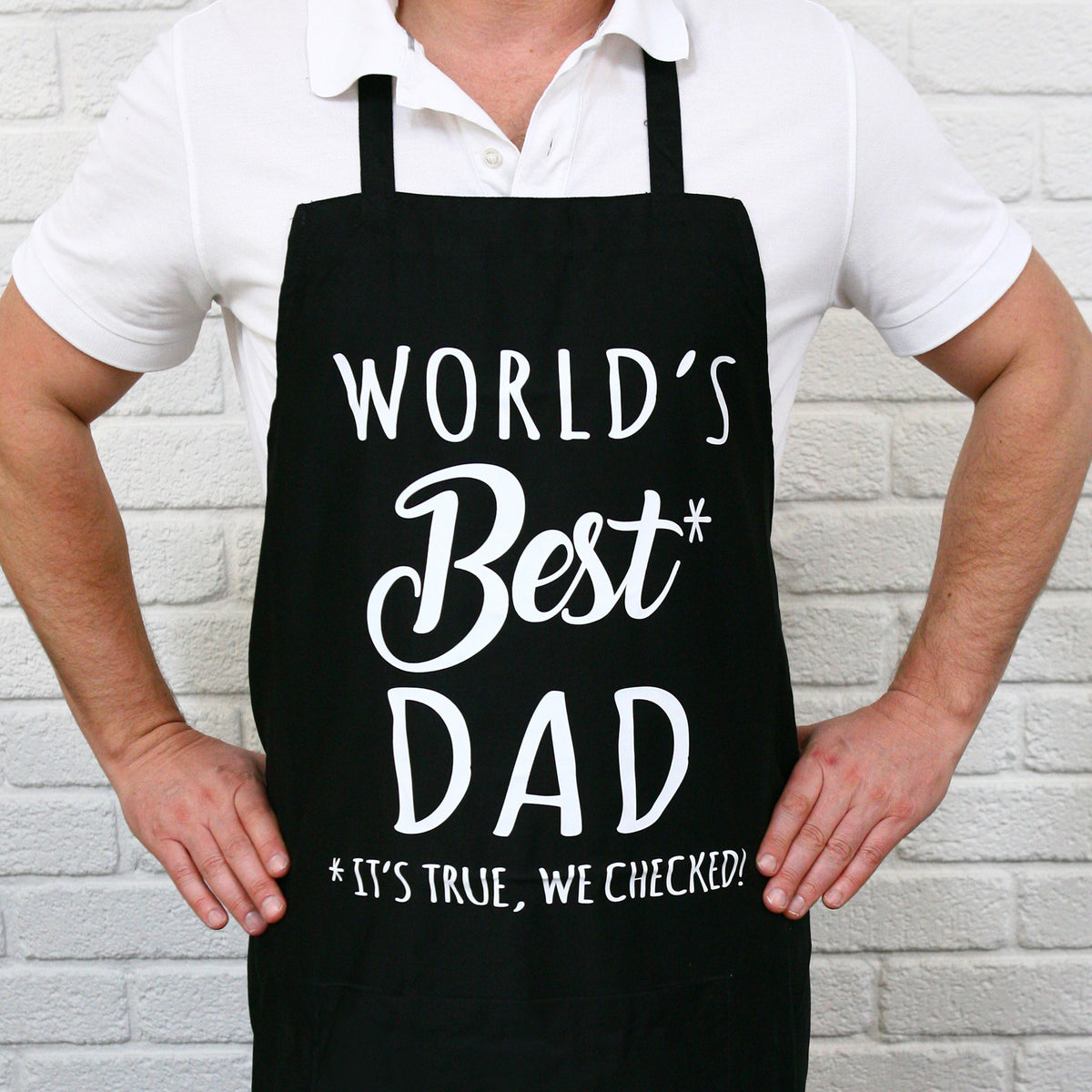 World's Best Dad Printed Black BBQ Apron | Unique Personalised Gift