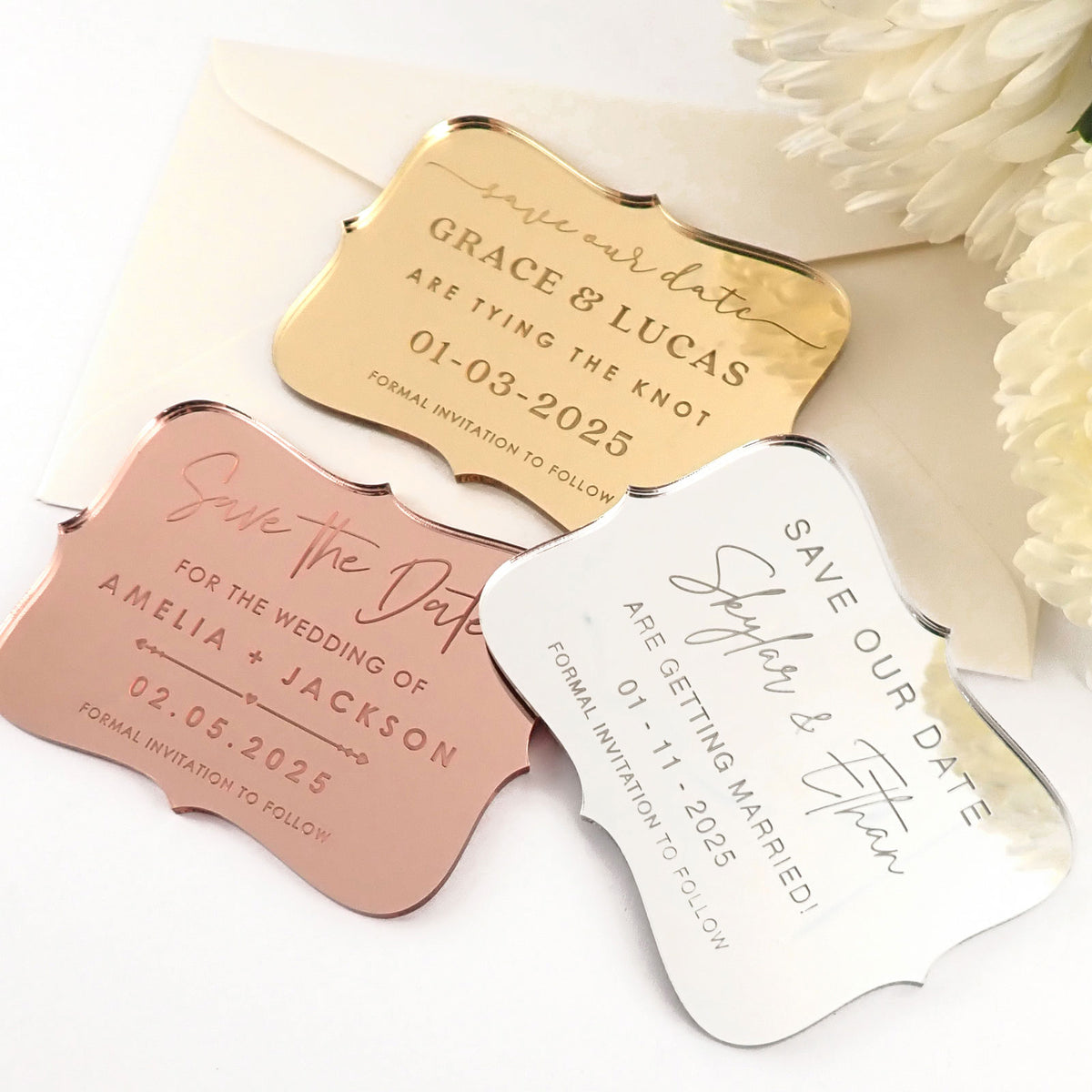 Engraved Acrylic Save the Dates| Personalised Favours – Personalised ...
