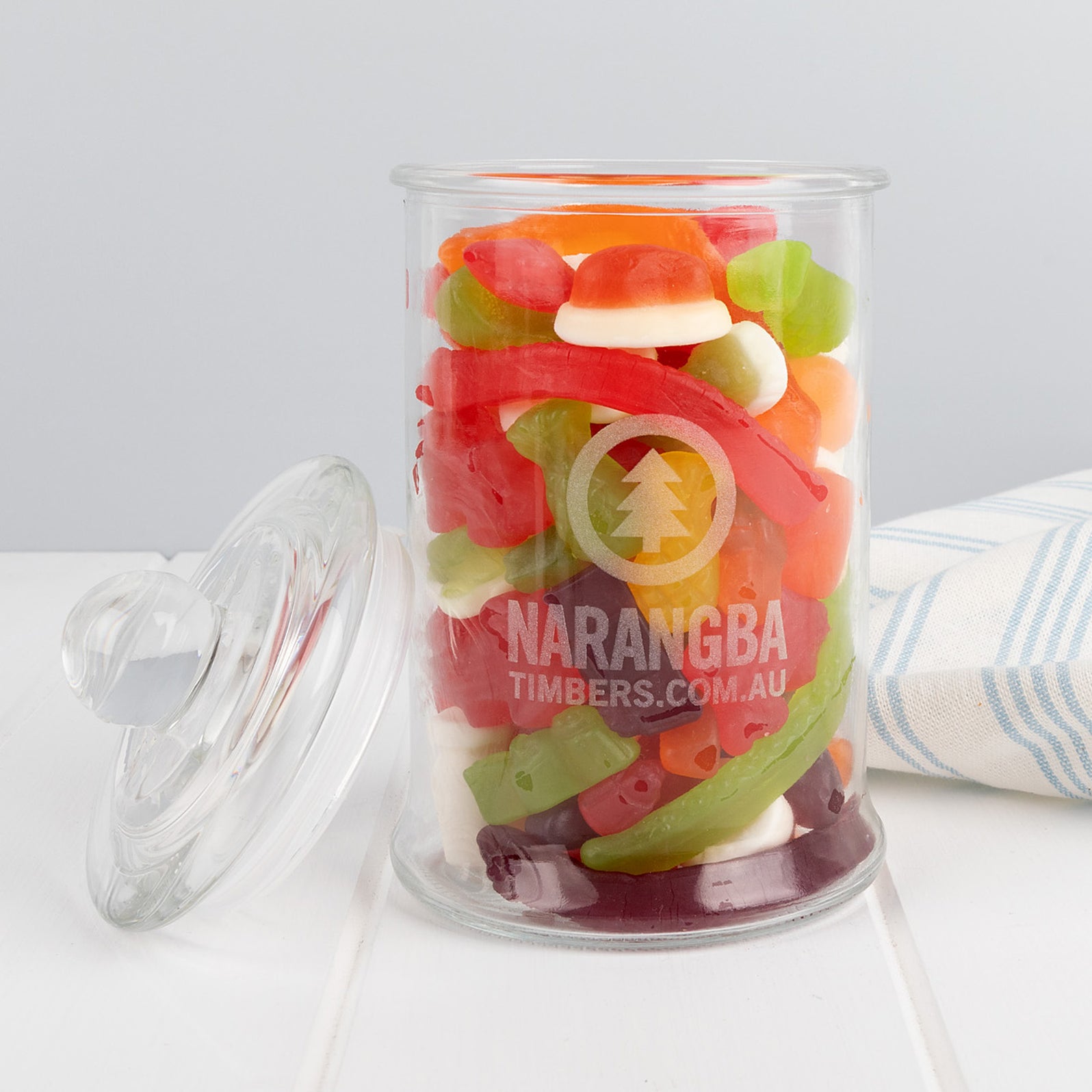 Personalised 650ml Glass Lolly Jar | Unique Client Gift – Personalised ...