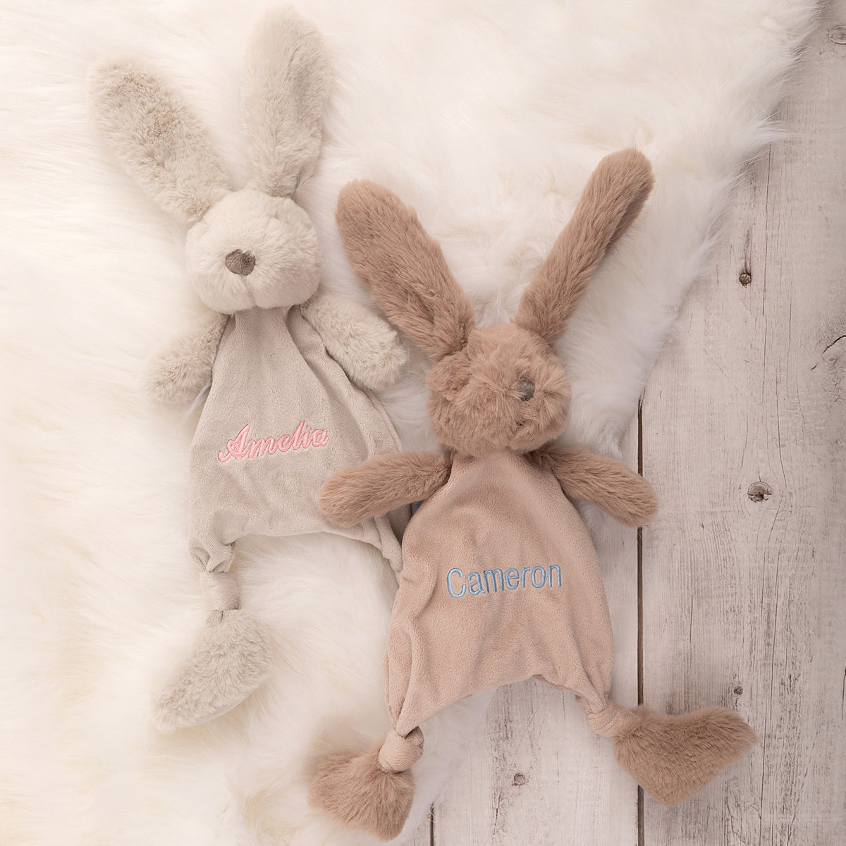 Personalised Plush Bunny Comforter Toy | Personalised Gift