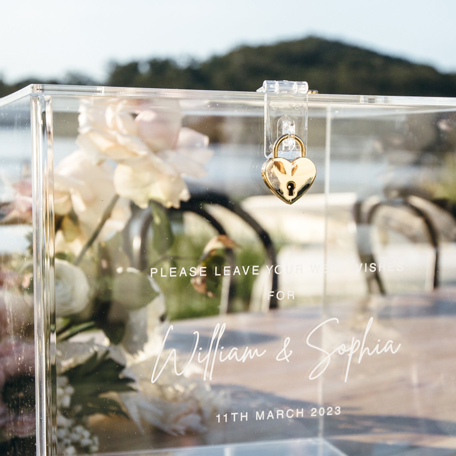 Wedding Engraved Clear Wishing Well Box | Personalised Favours