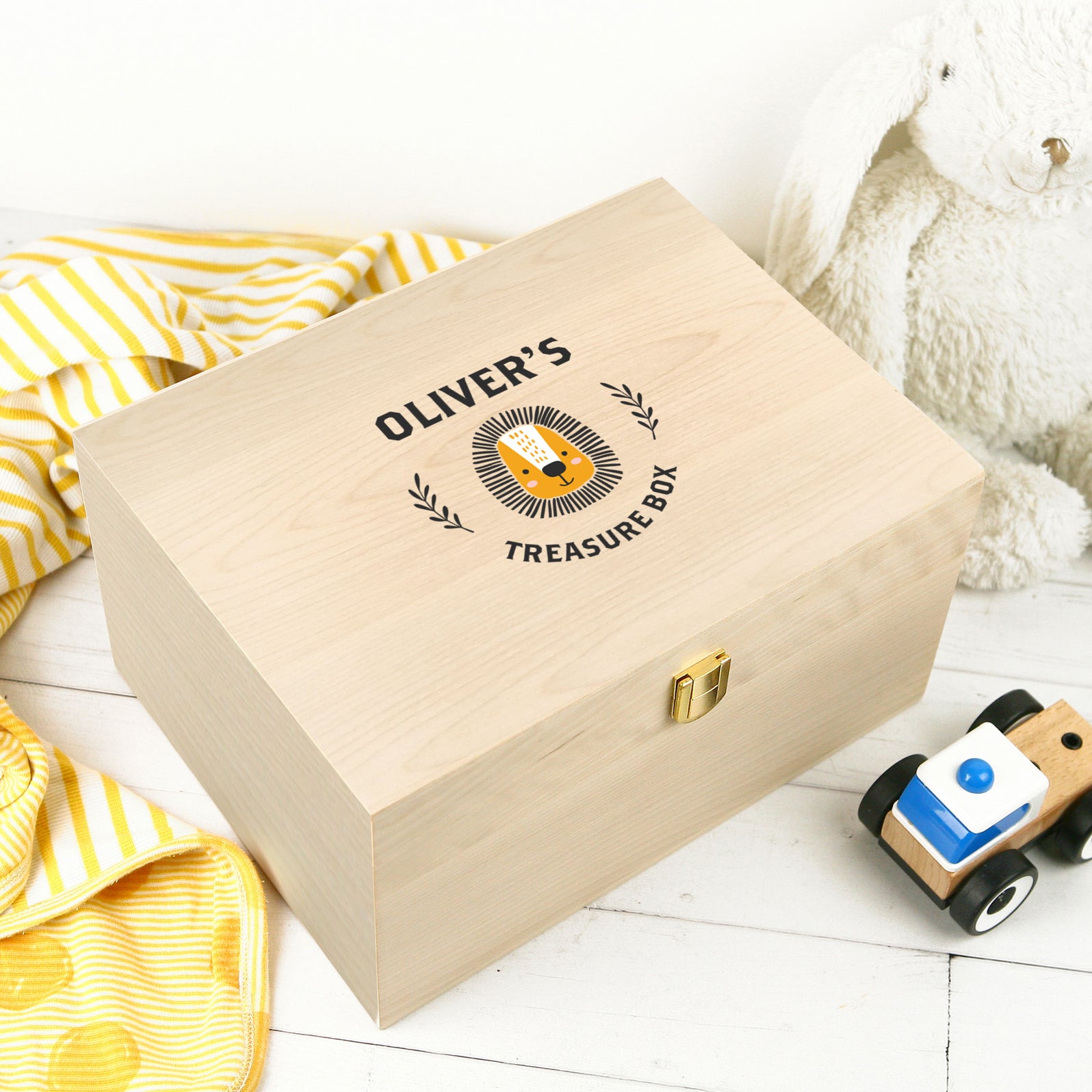 Boy Printed Wooden Treasure Keepsake Toy Box| Personalised Favours