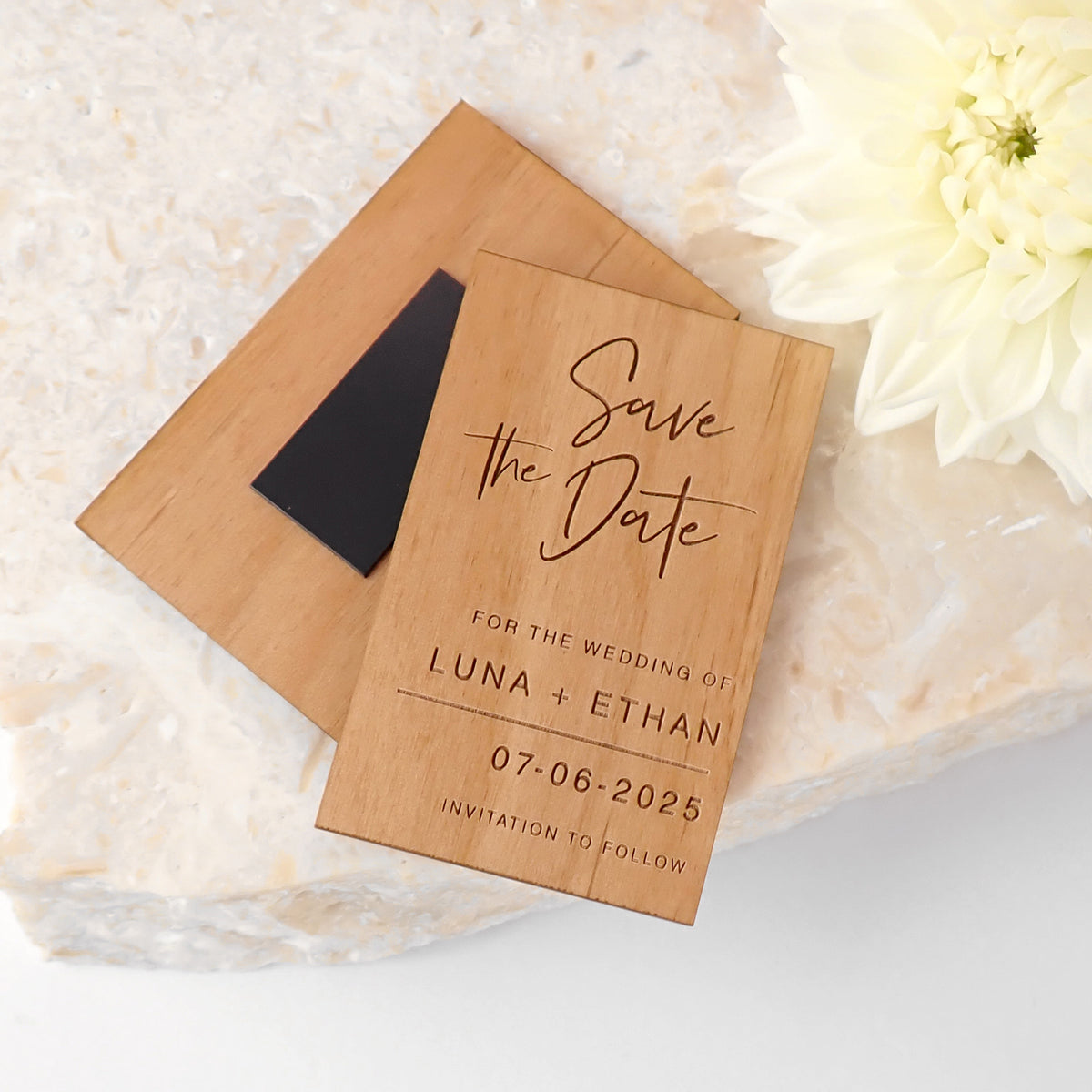 Engraved Wooden Wedding 'Save the Date' | Personalised Favours ...