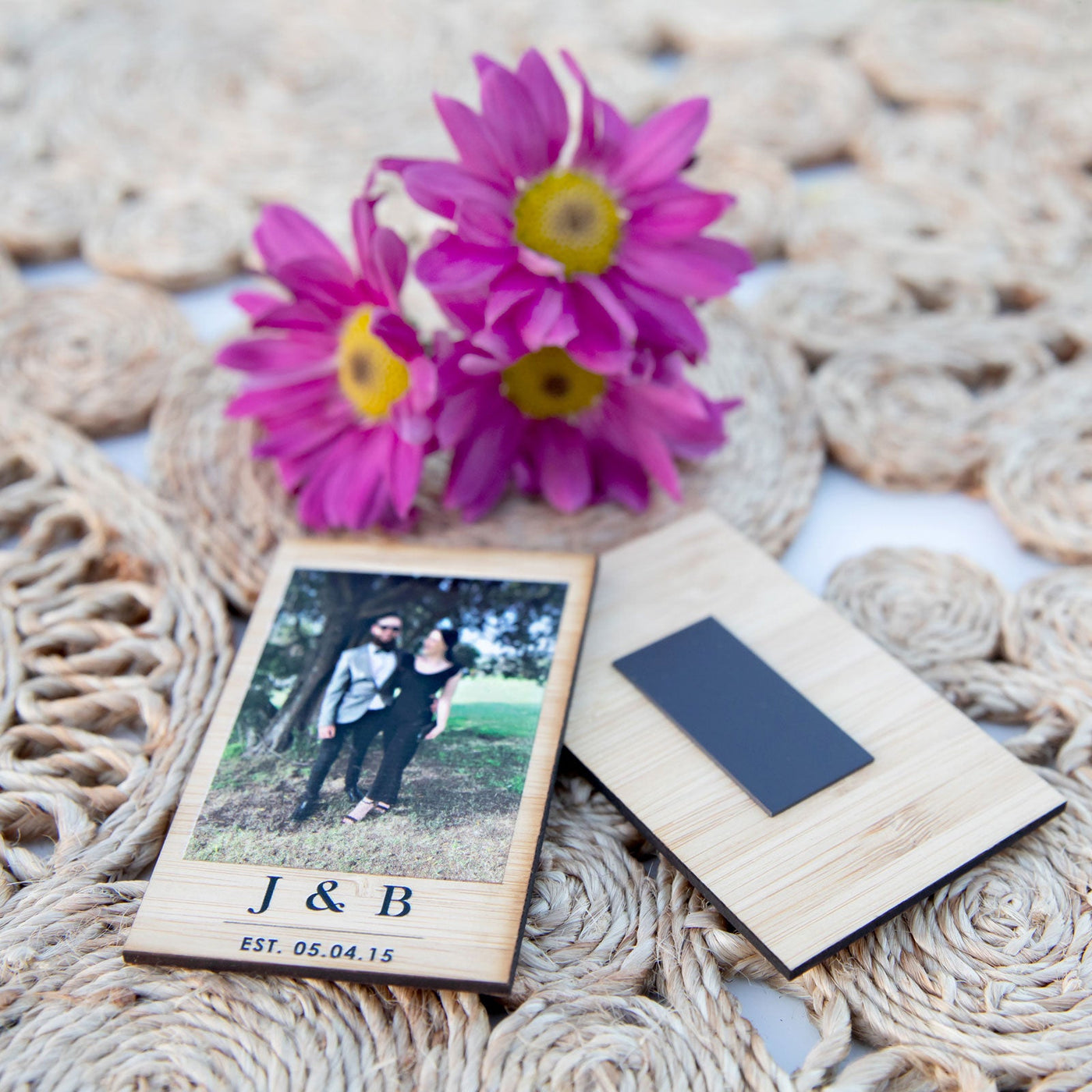 Bamboo Single Polaroid Photo Print with Magnet | Personalised Favours ...