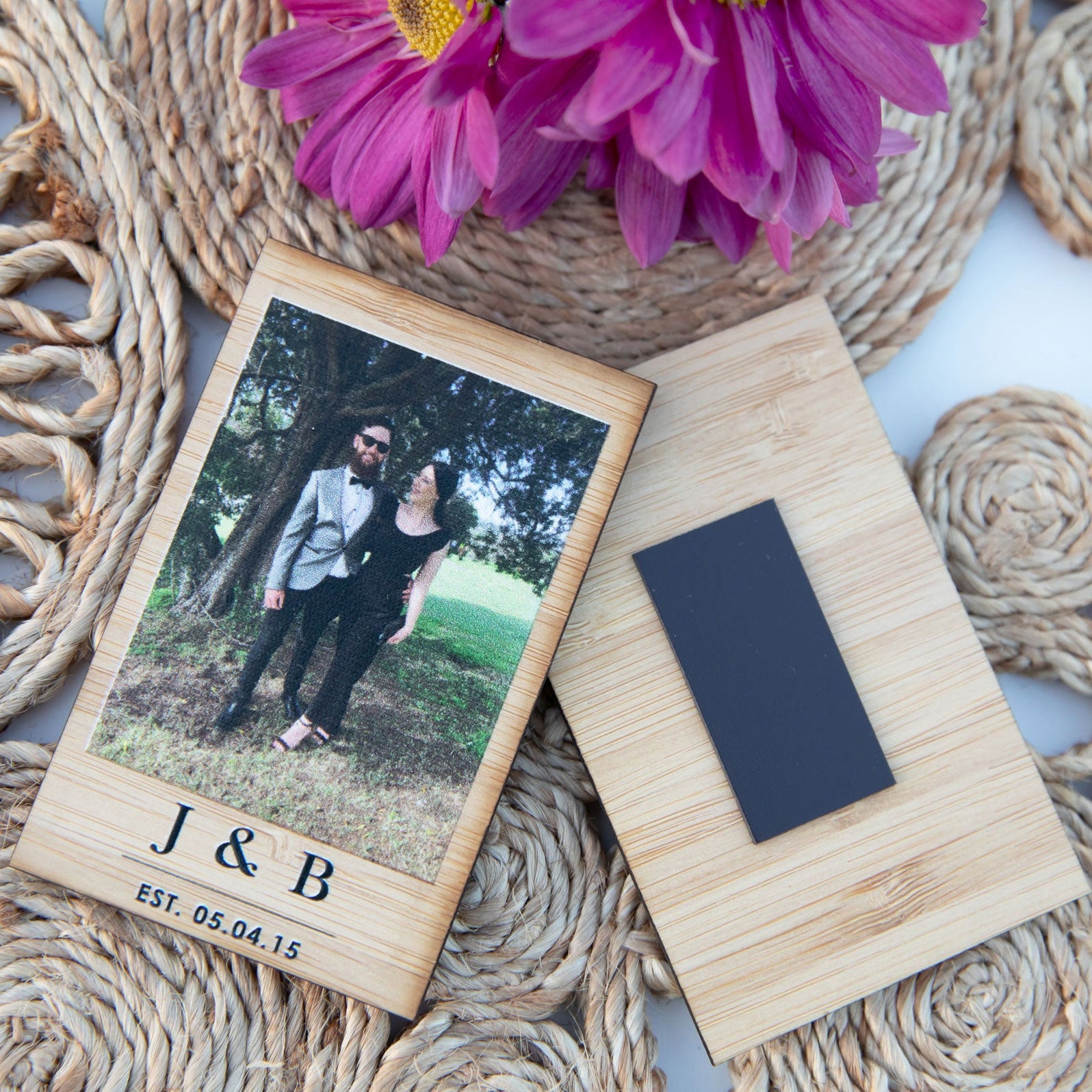 Bamboo Single Polaroid Photo Print with Magnet | Personalised Favours ...