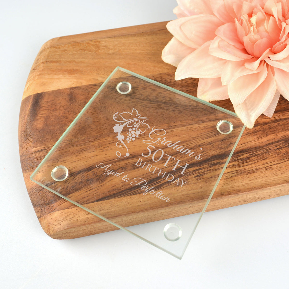 Engraved Birthday Glass Coasters | Personalised Favours – Personalised ...