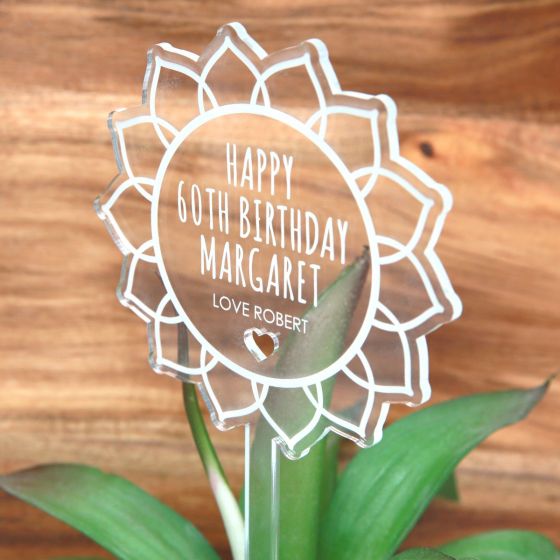 Engraved Birthday Planter Stick | Personalised Favours