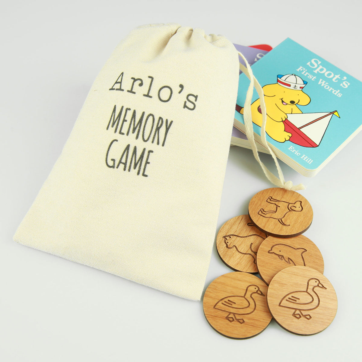 Engraved Wooden Animal Memory Game | Personalised Favours