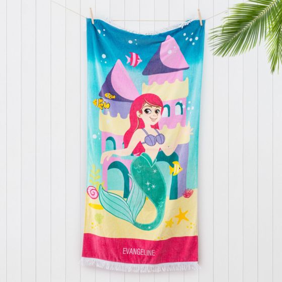 Embroidered Mermaid Beach Towel | Personalised Favours