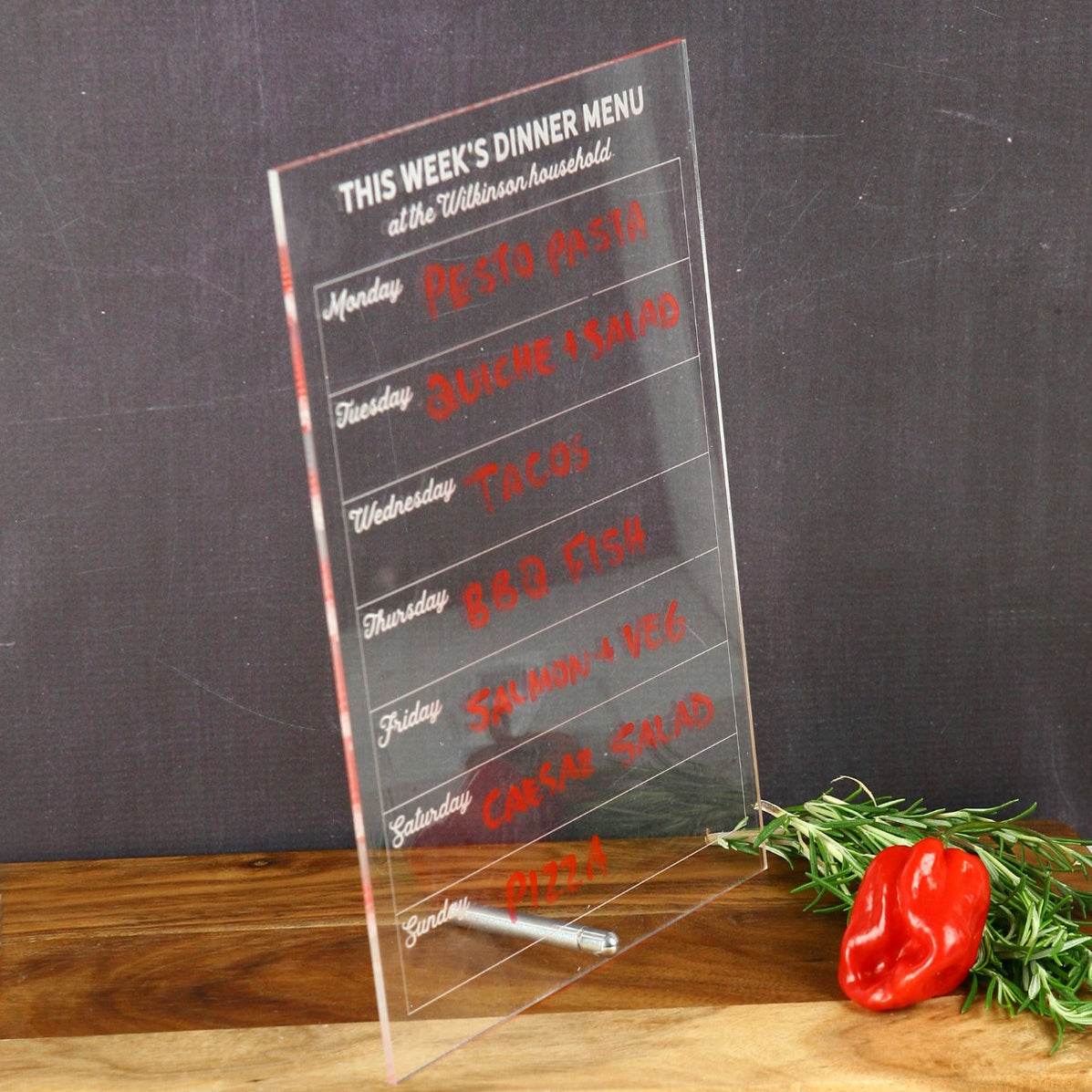 Custom Made Weekly Dinner Organiser | Personalised Favours ...