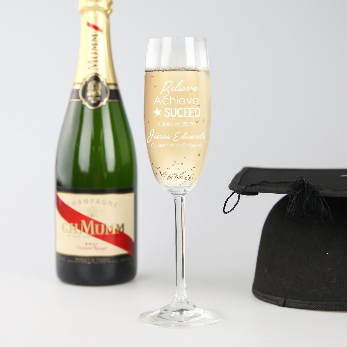 Engraved Graduation Champagne Glasses | Personalised Favours