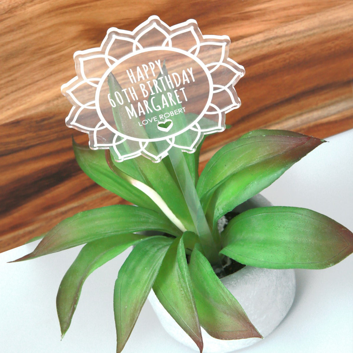 Engraved Birthday Planter Stick | Personalised Favours