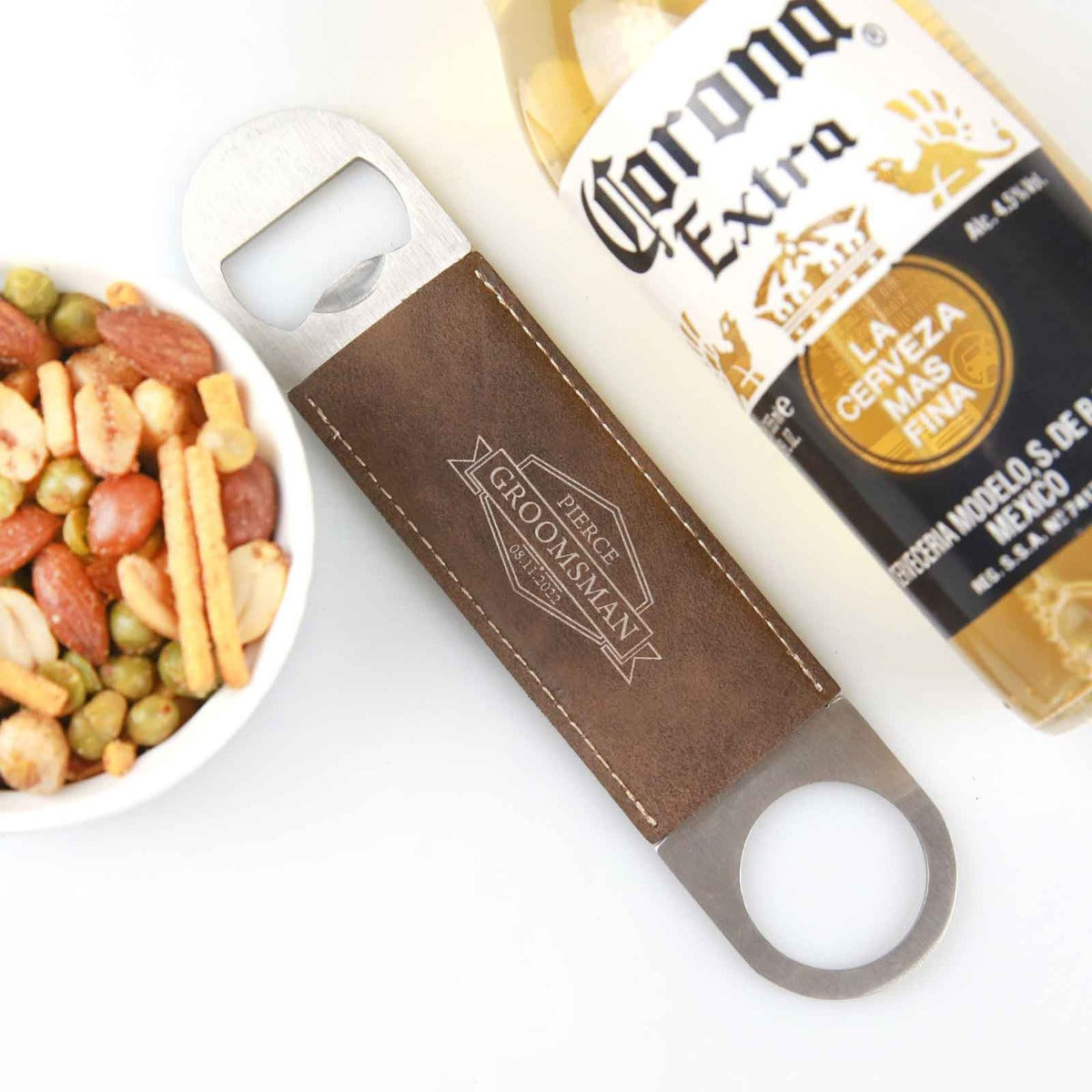 Engraved Bridal Party Leatherette Barmate Bottle Opener | Personalised ...
