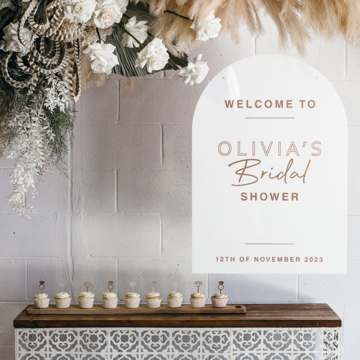 Acrylic Bridal Shower Welcome Sign | Personalised Favours ...
