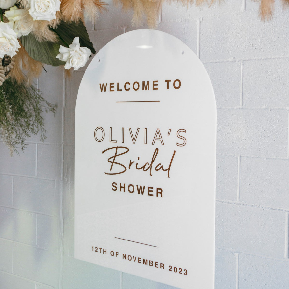 Acrylic Bridal Shower Welcome Sign | Personalised Favours