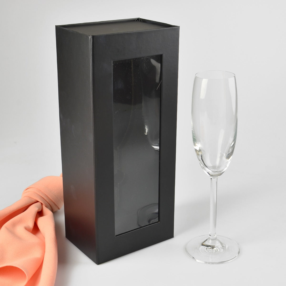 Black Champagne Glass Magnetic Presentation Gift Box | Personalised ...