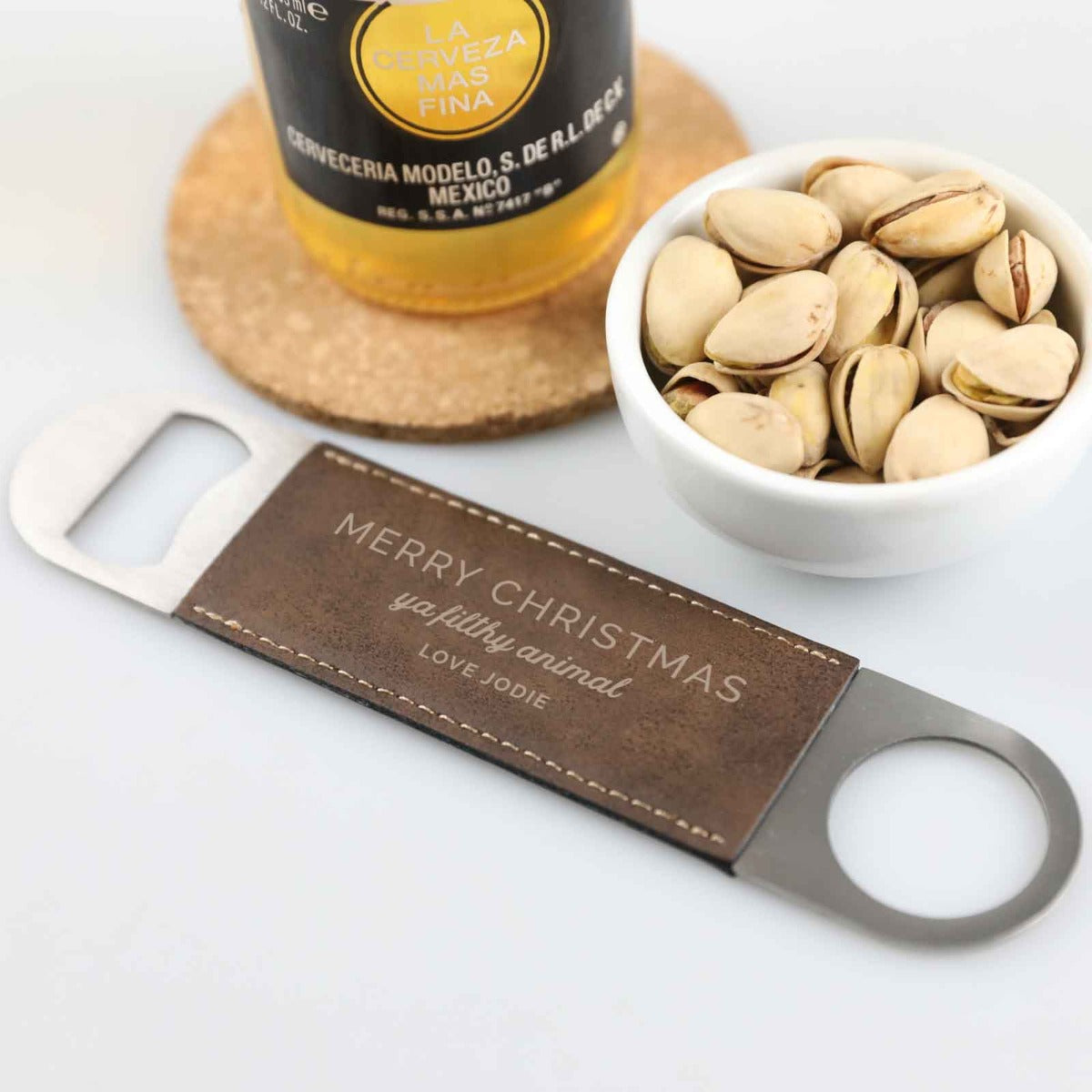 Engraved Leatherette Barmate Christmas Gift | Personalised Favours ...