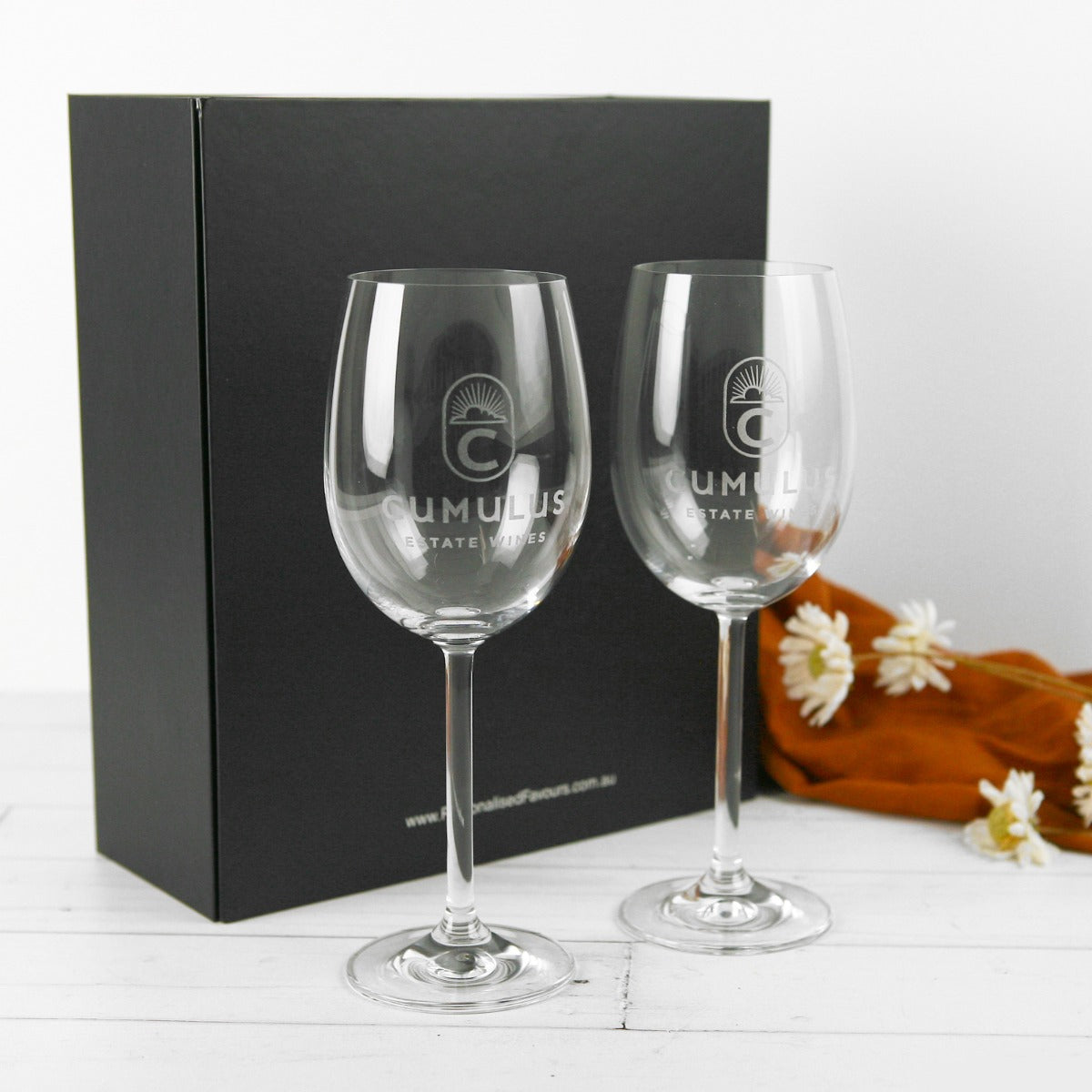 Corporate Engraved Wine Glass Set | Personalised Favours