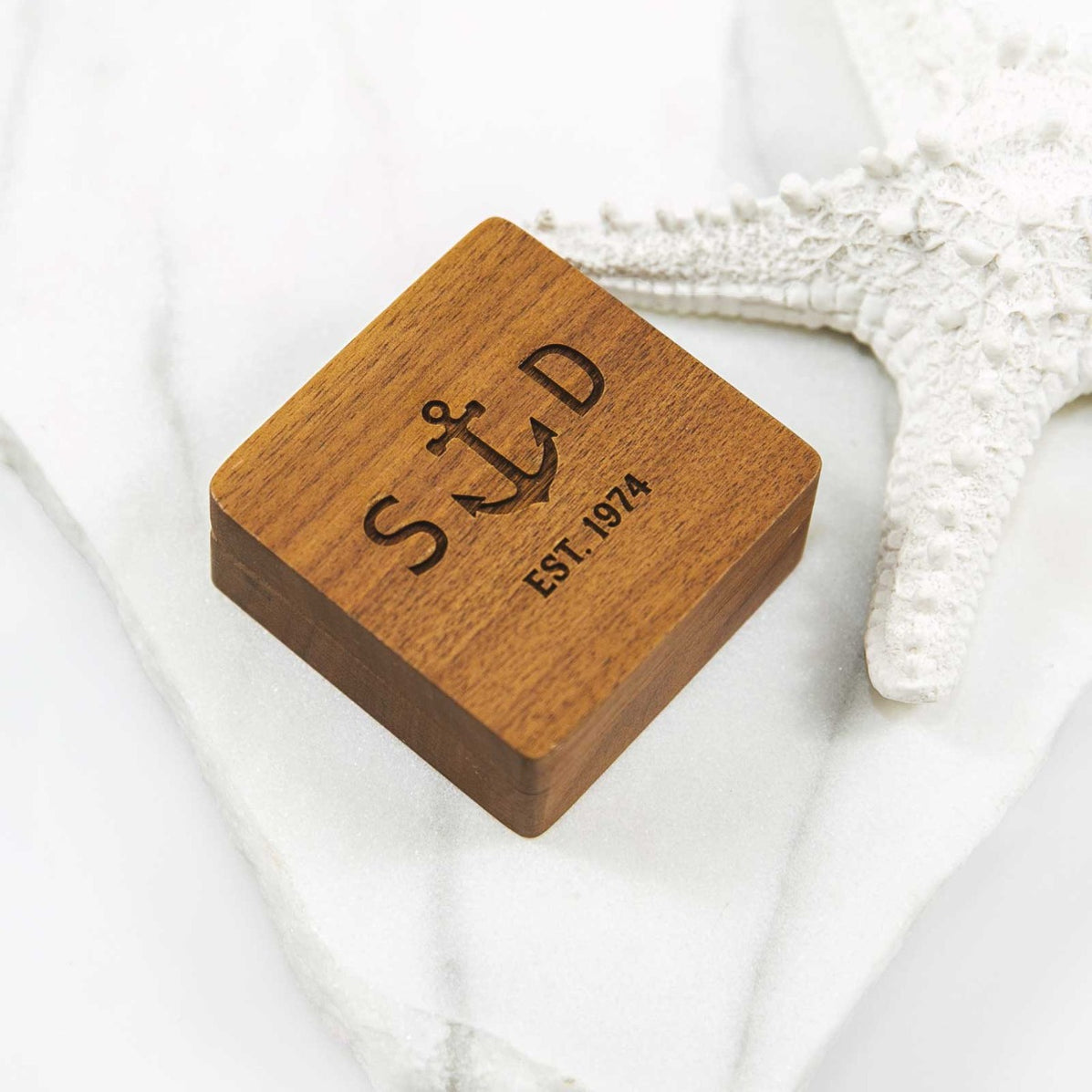 Brass Compass with Engraved Keepsake Box | Personalised Favours