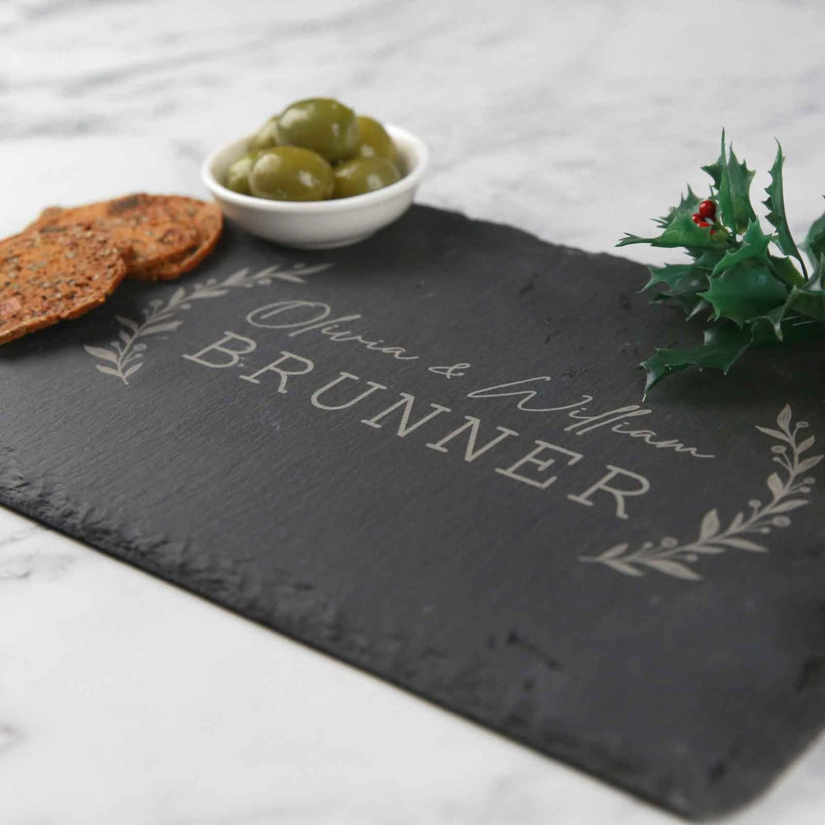 Engraved Rectangle Wedding Slate Cheese Board | Personalised Favours