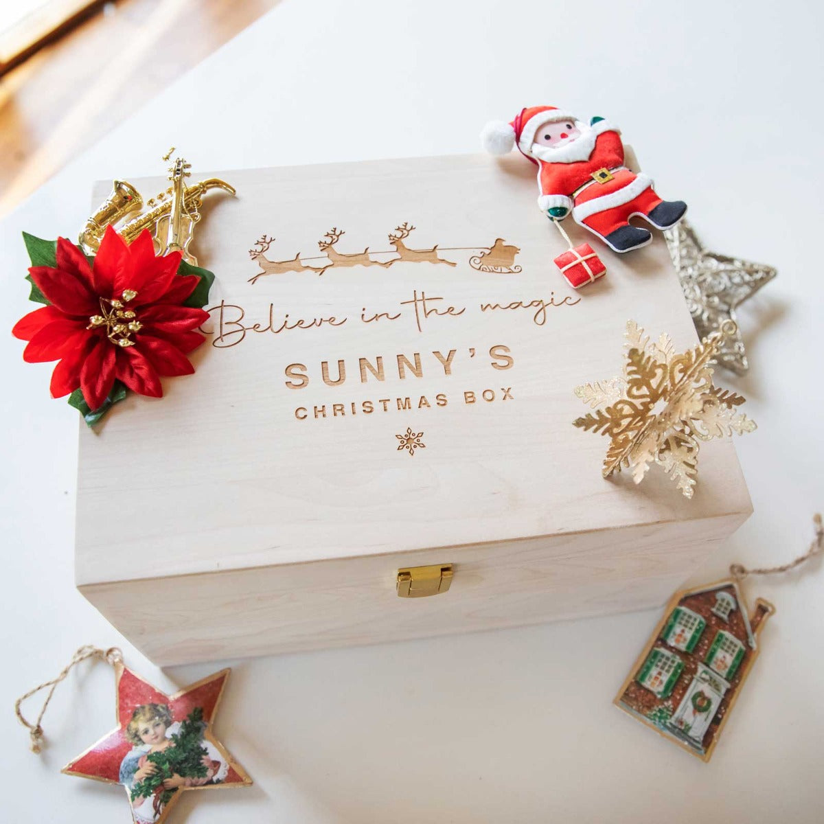 Engraved Christmas Day Wooden Box | Personalised Favours
