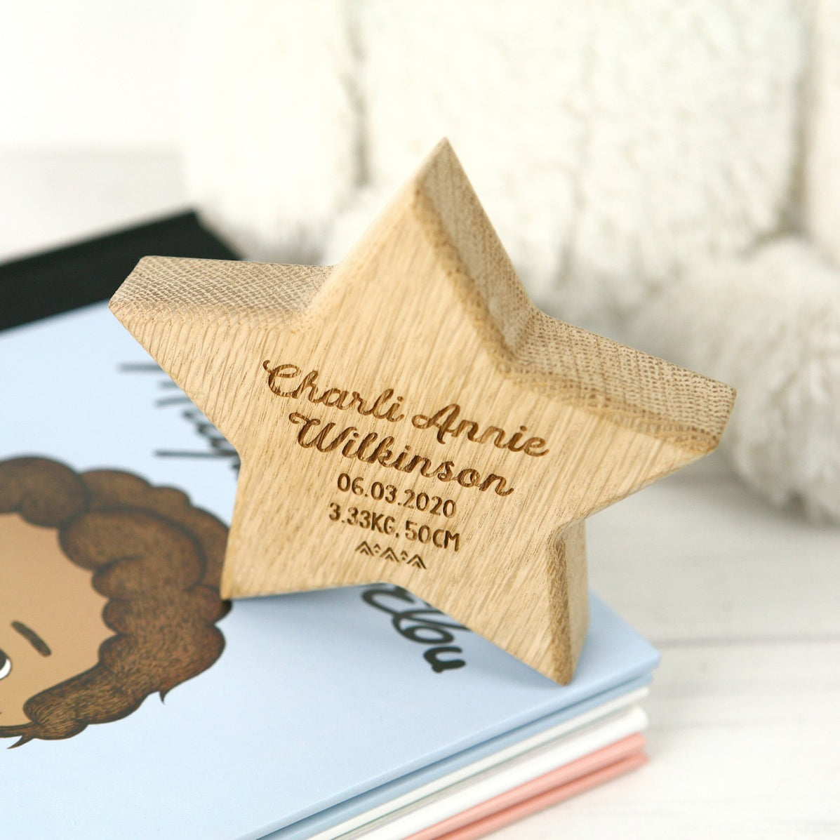 Engraved Wooden Star Keepsake Birthday Gift | Personalised Favours