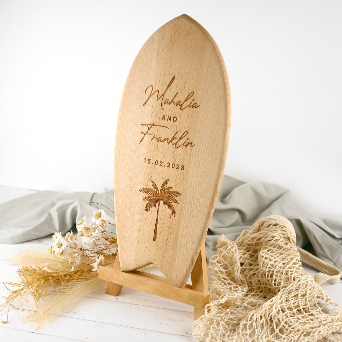Personalised Wooden Surfboard Wedding Sign | Free Delivery ...