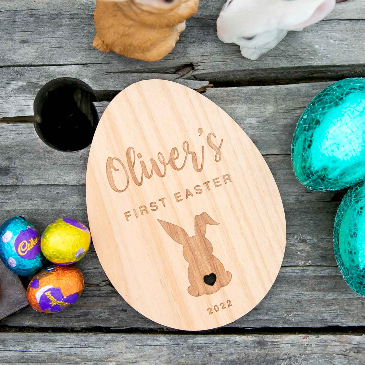 Engraved Magnetic Wooden Easter Plaque | Personalised Favours ...