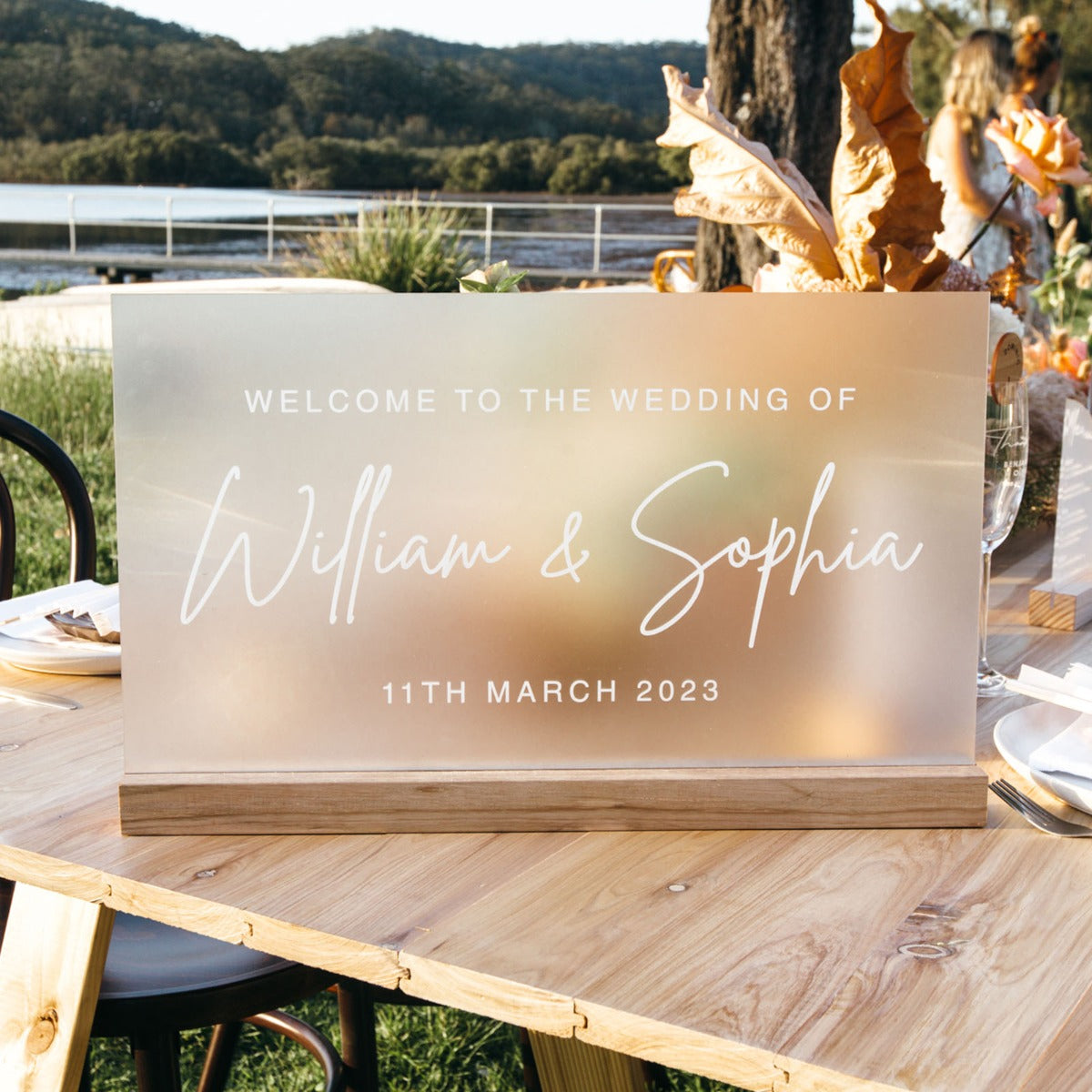 Large Engraved Acrylic Wedding Sign | Personalised Favours ...