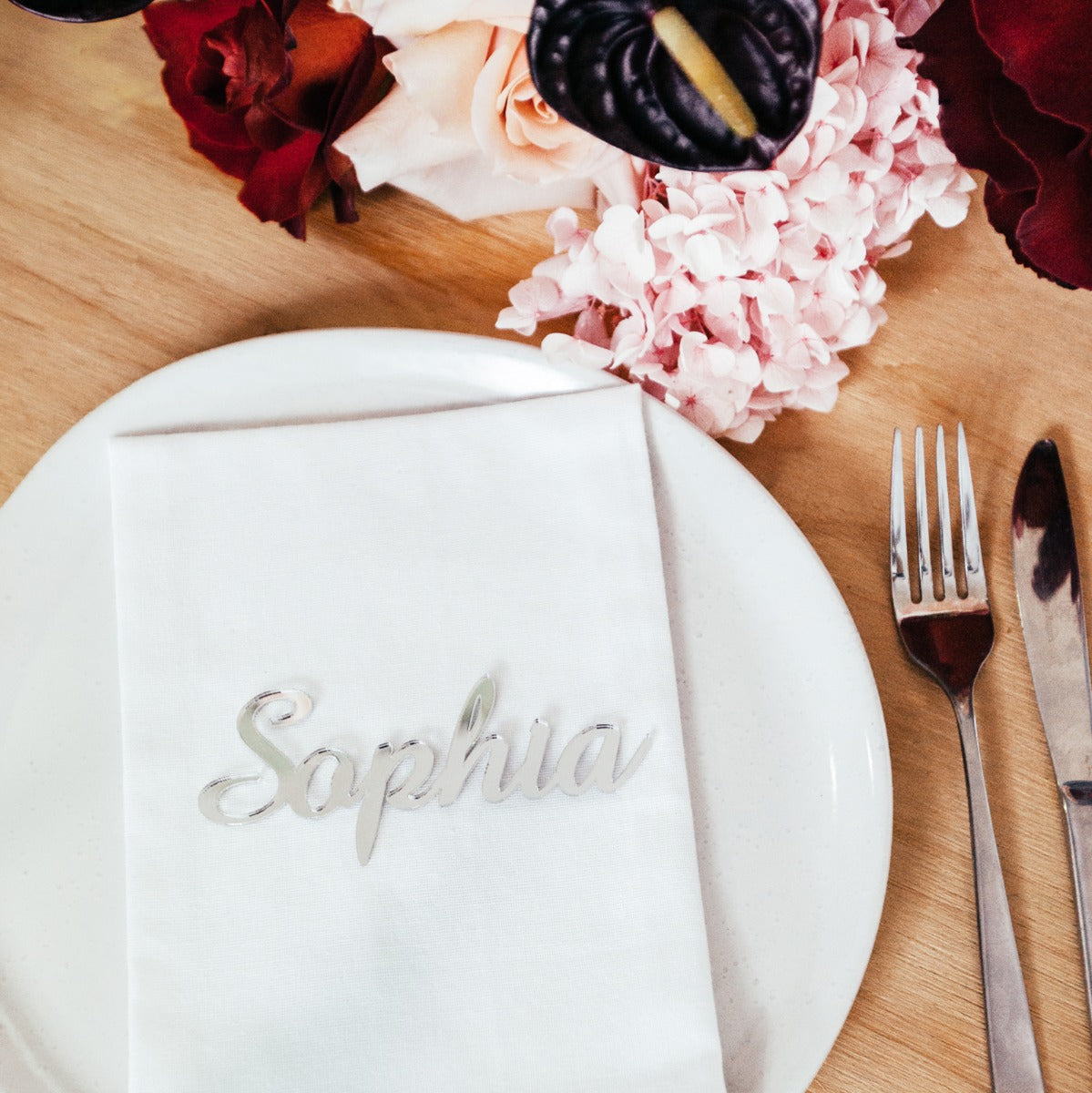 Gold & Silver Acrylic Name Placecards | Personalised Favours ...