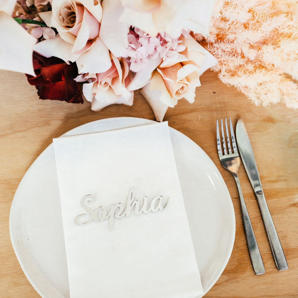 Gold & Silver Acrylic Name Placecards | Personalised Favours