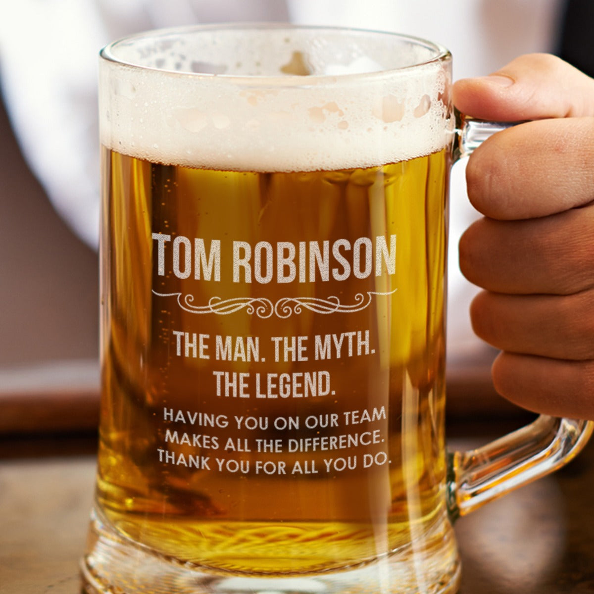 Engraved Corporate Gift Beer Mug | Personalised Favours