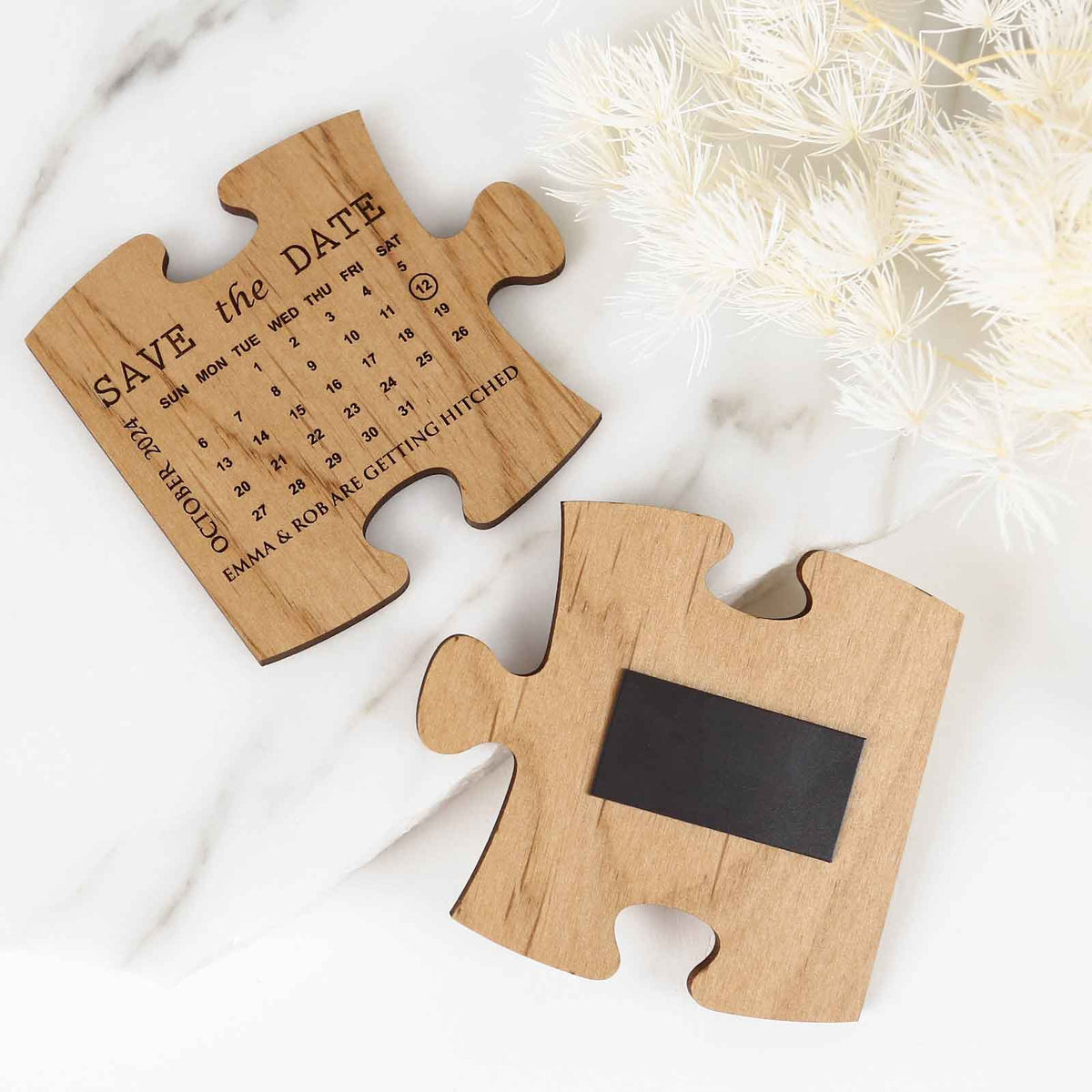 Wooden Save The Date puzzle keyring| Personalised Favours
