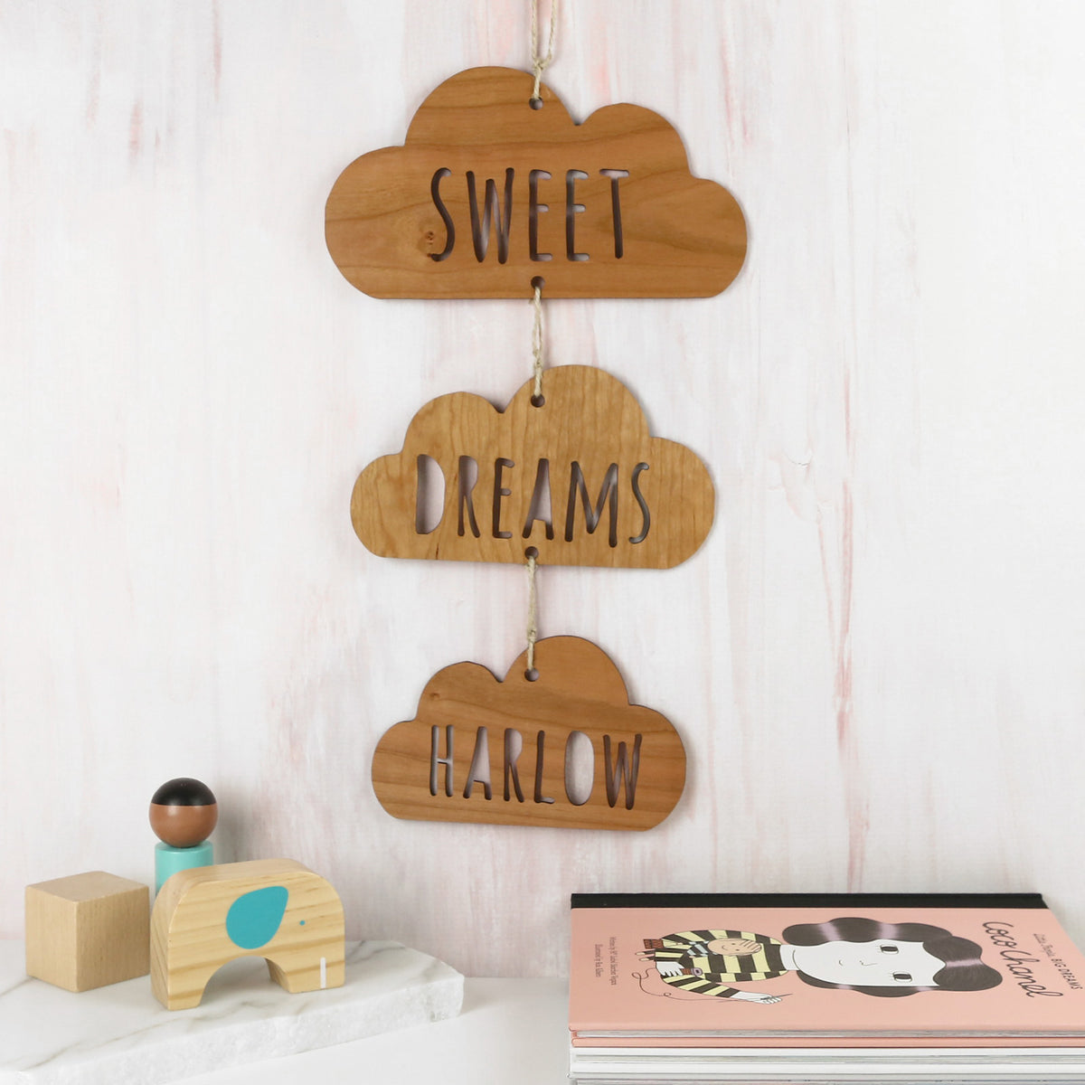 Laser Cut Wooden Cloud Room Sign | Personalised Favours – Personalised ...