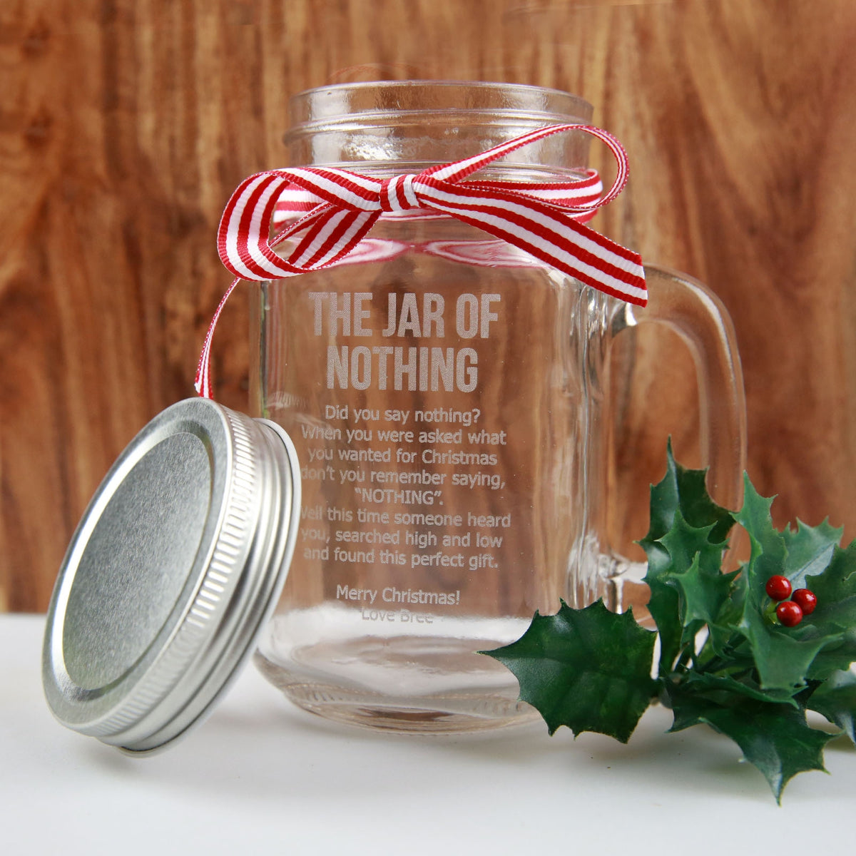 Engraved 'Jar of Nothing' Christmas Gift | Personalised Favours